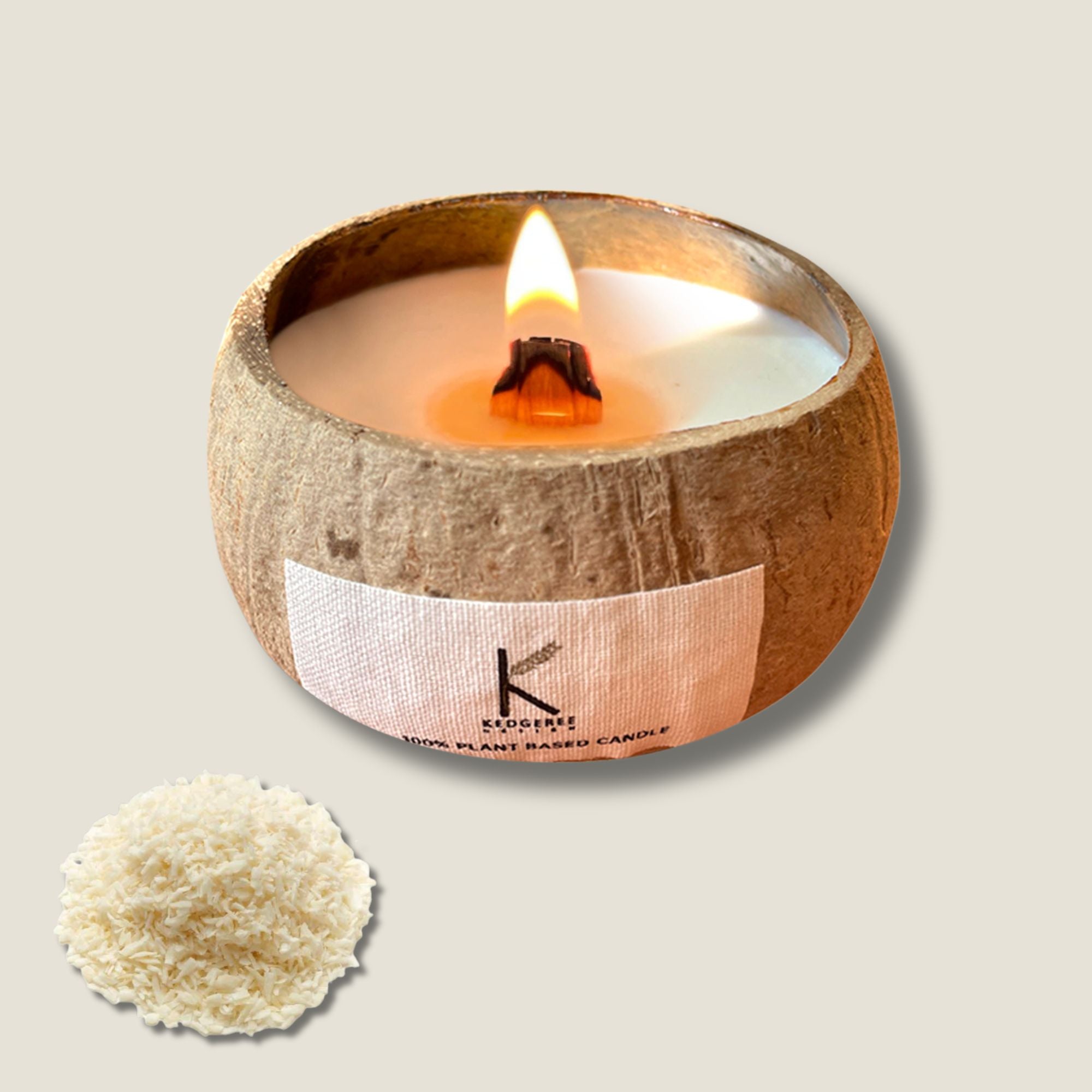Kerala Calm Coconut Shell Candle – Kedgeree Design